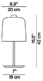 Luceplan Zile Stolní lampa šedá, výška 42 cm