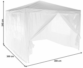 Kondela Zahradní párty stan, bílá, 3x3 m, TEKNO TYP 1