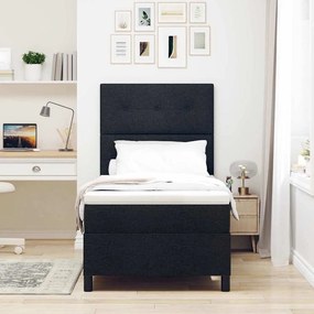 Postel s boxspringem s čelo Černá 80 x 200 cm textil 3339345