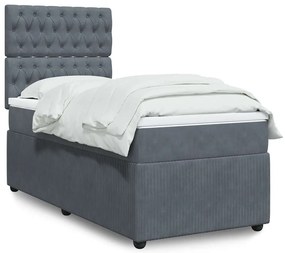 Box spring postel s matrací tmavě šedá 90x190 cm samet 3292221