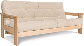 Marior Home  Rozkládací futonová pohovka Mexico - Přírodní buk olejovaný / Cream