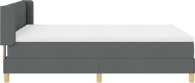 Postel s boxspringem s čelo Tmavě šedá 200 x 140 cm textil 3341294