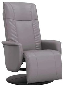 Křeslo relaxační, masážní, polohovací, otočné, ekokůže šedá, NoBi PULSAR