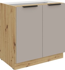 ARIA li | dolní skříňka 80 D 2F policová | 80 cm | ANTI FINGERPRINT povrch | artisan/béžová