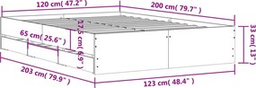 vidaXL Rám postele se zásuvkami 120 x 200 cm kompozitní dřevo [3207284] Barva: dub sonoma