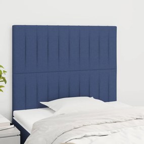 Čelo postele modré 90x5x118/128 cm látkové 3116558