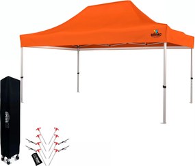 BRIMO Nůžkový párty stan EXCLUSIVE ALU 3x4,5 m bez stěn oranžový