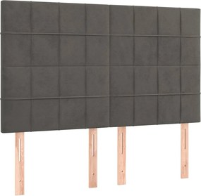 Box spring postel s matrací a LED tmavě šedá 140x200 cm samet 3136126