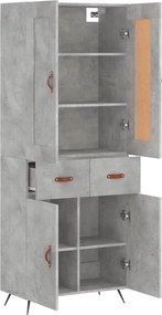 Skříň highboard betonově šedá 69,5x34x180 cm kompozitní dřevo 3199853