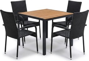 Vikio Zahradní ratanový set 90x90 pro 4 osoby přírodní DT280P
