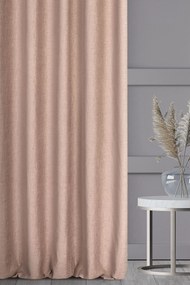 Záclona 140x250 Avinion 5 pudrově růžová připravená na průchodky z textilie Terra Collection s texturou lnu Eurofirany