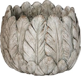Cementový obal na květináč s peříčky Lify - Ø19*16 cm