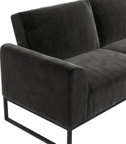 Černá sametová polohovací/rozkládací pohovka 217 cm Adley - II. jakost – CosmoLiving by Cosmopolitan