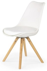 Jídelní židle Belini bílá dřevěné nohy Amareto