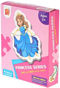 _Ostatní 1_ PUZZLE 6v1 Disney Princezny 18x13cm velké dílky 17ks skládačka v krabici 81261