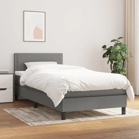 Box spring postel s matrací tmavě šedá 90x200 cm textil,  3139946