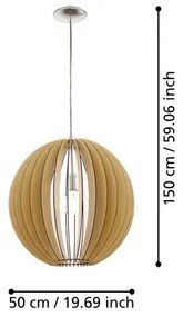 Eglo 94765 - Lustr COSSANO 1xE27/60W/230V
