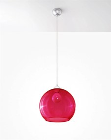 Závěsné svítidlo Ball, 1x červené skleněné stínítko