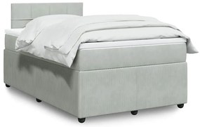 Box spring postel s matrací světle šedá 120x190 cm samet 3287686