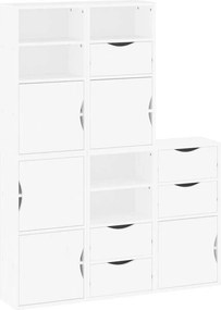 Boční skříňky 5 ks "ODDA" Bílá 40x24x79 cm Borovicový masiv 3365357
