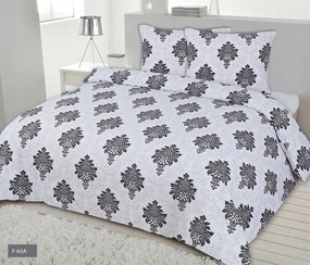 Povlečení flanelové 200x220 glamour styl bílá šedá