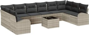 Set pohovek 11 ks Světle šedá [Syntetický]: Polyratan 3346232