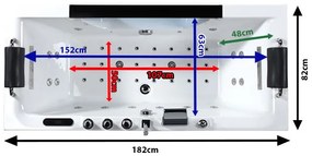 BPS-koupelny Hydromasážní vana HYD-CA938 182x82 s ohřevem vody
