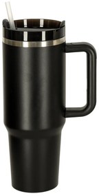 Creative Corner Termohrnek s brčkem a uchem termoska 1200ml černý