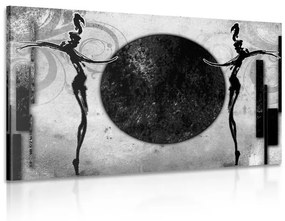 Obraz africký tanec v černobílém provedení - 120x80 cm