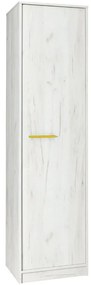 Šatní skříň REST R01 Maridex 50/195/51 barevné provedení: craft bílý/šedá/růžové úchyty