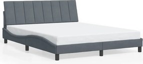 Rám postele bez matrace Hanko tmavě šedý 160 x 200 cm samet 3207856