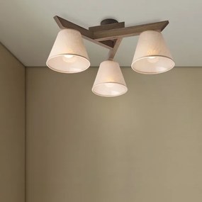 Brilagi - LED  Přisazený lustr ANTHONY 3xE14/40W/230V dub ořech/béžová.