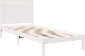 Prodloužený rám postele bez matrace bílý 90 x 220 cm masiv 3309310