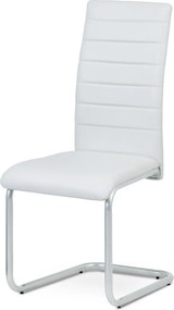 Autronic Pohupovací jídelní židle DCL-102 WT, ekokůže bílá/šedý lak