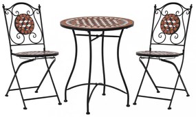 Mozaikový bistro set 3 ks keramika Dekorhome Cihlová