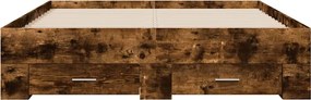 Rám postele se zásuvkami kouřový dub 135 x 190 cm kompozit 3280409