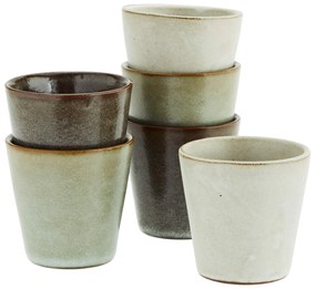 MADAM STOLTZ Kameninový šálek Grey Stoneware 100 ml A - zelená, šedá barva, keramika