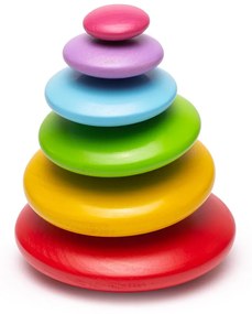Bigjigs Toys Dřevěná balanční hra - usazování barevných oblázků
