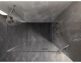 Mexen Lunar, pravostranný výklopný sprchový kout 85 x 80 cm, 8mm čiré sklo, ocelový profil, 834-085-080-97-00-P