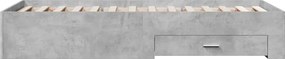 Rám postele se zásuvkami betonově šedý 100 x 200 cm kompozit 3280422