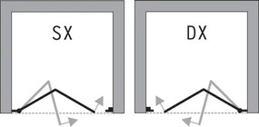 FORTE Sprchové dveře SPACEDUE Barva rámu - Hliník leštěný, Rozměr A - 75 cm, Rozměr C - 190 cm, Směr zavírání - Pravé (DX), Výplň - Čiré bezpečnostní sklo - 6 mm BQSP513DXC