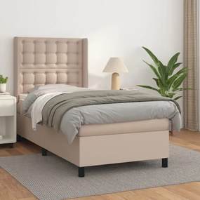 Box spring postel s matrací cappuccino 80 x 200 cm umělá kůže