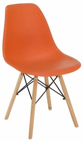 Tempo Kondela Plastová jídelní židle CINKLA 3 NEW, oranžová/buk