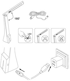Eglo 97045 - LED Stmívatelná stolní lampa LA SECA 1xLED/1,8W/230V černá