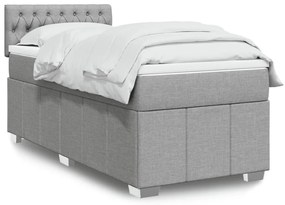 Box spring postel s matrací světle šedá 90x200 cm textil 3289258