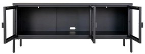 Černý kovový TV stolek 130x55 cm Brisbane – House Nordic
