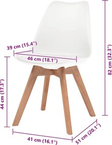 Jídelní židle 4 ks bílé plast 244784
