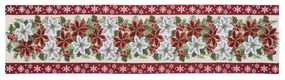 SCANquilt prostírání MOTIV vánoční hvězda bordura červenobéžová běhoun delší strana 100-170 cm