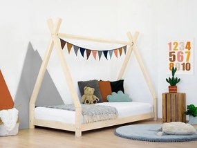 Benlemi Dětská dřevěná postel NAKANA ve tvaru teepee Zvolte barvu: Béžová, Rozměr: 80x180 cm
