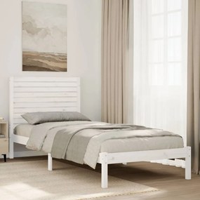 Prodloužený rám postele bez matrace bílý 90 x 220 cm masiv 3309310